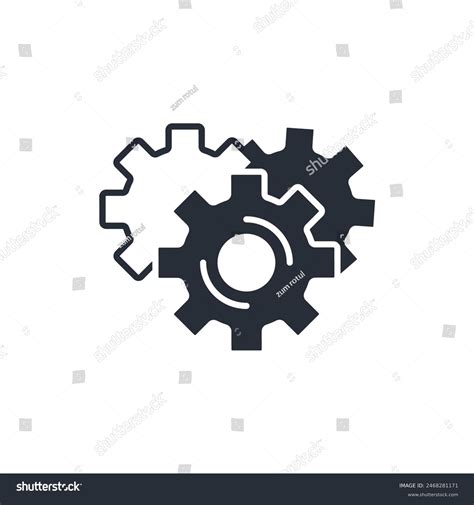Gear Icon Vectoreditable Strokelinear Style Sign Stock Vector Royalty