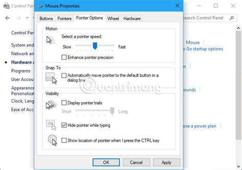 Tìm hiểu về Enhance Pointer Precision trong Windows QuanTriMang com