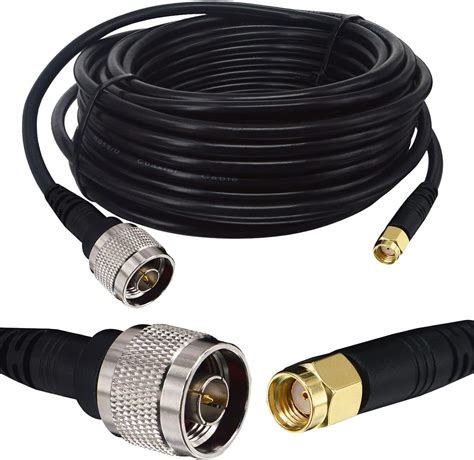 BOOBRIE N Type To RP SMA Male Cable 10M RG58 U Coaxial Cable N Male To RP SMA Male WiFi Antenna