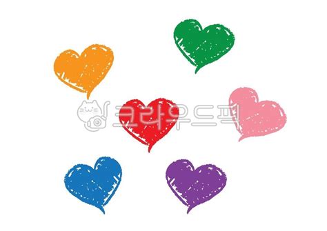 하트 색연필 발렌타인 발렌타인데이 화이트데이 사진 이미지 일러스트 캘리그라피 Green Seed작가