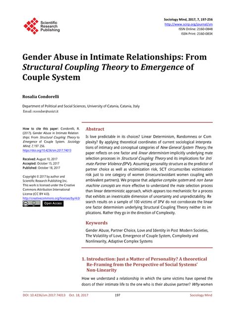 Pdf Gender Abuse In Intimate Relationships From Structural Coupling