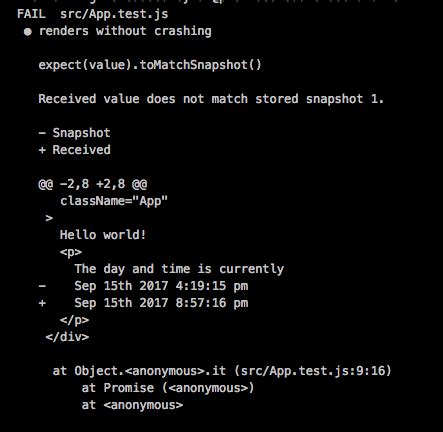 Jest Snapshot Testing With Dates And Times