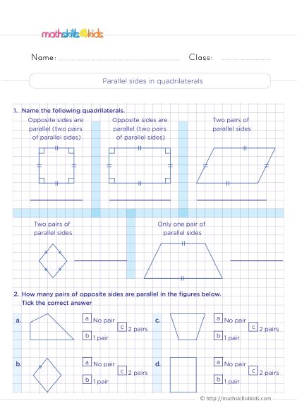 Classifying Triangles Worksheets Grade Properties Of Quadrilateral TraingleWorksheets