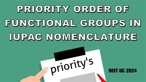 Priority Order Of Functional Groups In Iupac Nomenclature Ncert