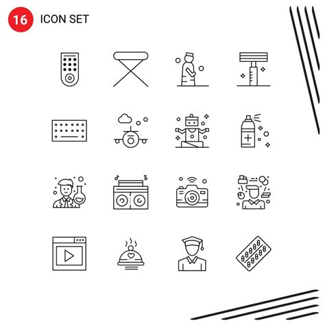 16 Thematic Vector Outlines And Editable Symbols Of Hardware Razor