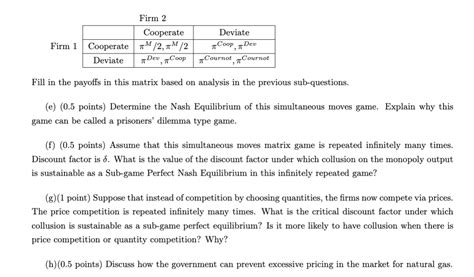 Fill In The Payoffs In This Matrix Based On Analysis