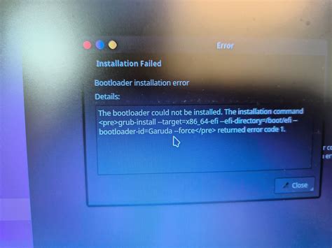 Bootloader Install Failed Issues Assistance Garuda Linux Forum