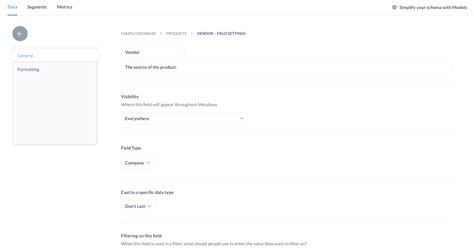 Table Metadata Admin Settings Metabase Documentation