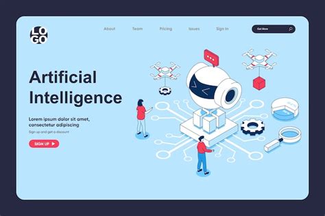 Premium Vector Artificial Intelligence Concept In 3d Isometric Design For Landing Page