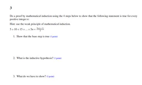Solved Do A Proof By Mathematical Induction Using The Chegg
