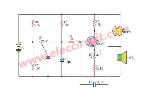 Simple Warble Tone Generator Circuit