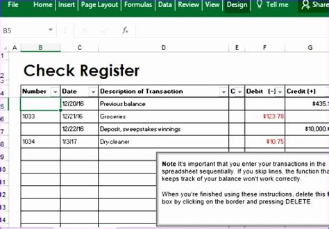 11 Microsoft Excel Check Register Template Excel Templates