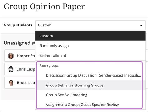 Create Group Assignments