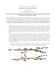 Game Theory And Political Science Problem Set 6 Course Hero