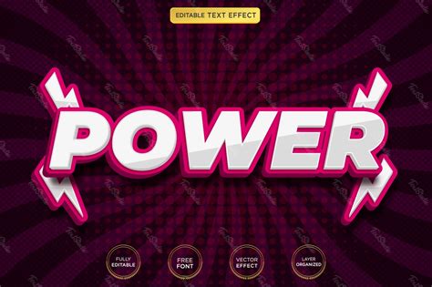 Power Text Effect Vector File Illustrator Premium