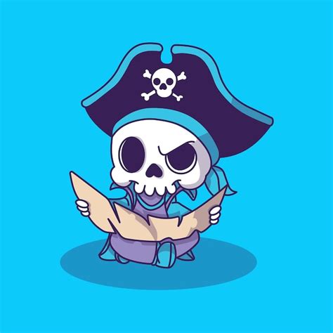 Premium Vector Skull Pirate Chibi Character
