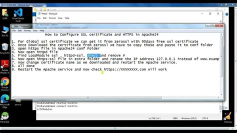 How To Configure Ssl Certificate In Apache24 On Windows System Enable