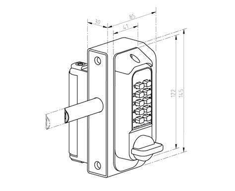 Borg BL External Marine Grade Easicode Pro Push Button Code Lock Right Hand Black