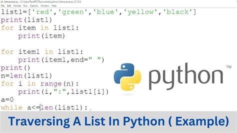 Traversing A List In Python With Example Python Programming In Hindi