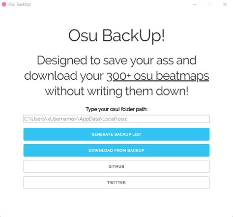 GitHub ThePridestalker OsuBackUp An App Designed To Backup And Then Download Automatically