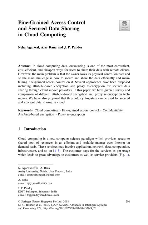 Pdf Fine Grained Access Control And Secured Data Sharing In Cloud