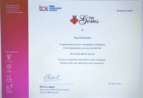 starperformer etmf workflowspecialist greatful improving pooja deshmukh