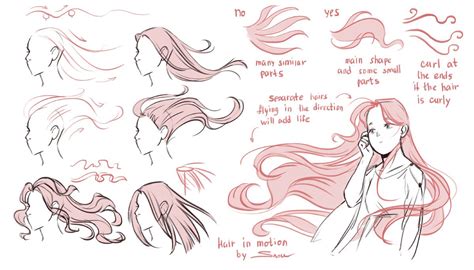 Flowing Hair Drawings In The Wind