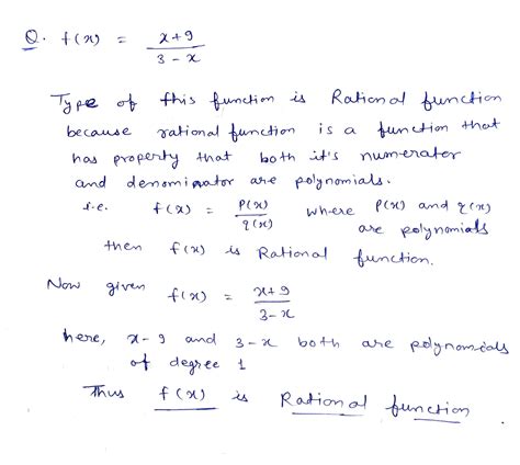 [solved] consider the function f x c 9 3 r what type of function