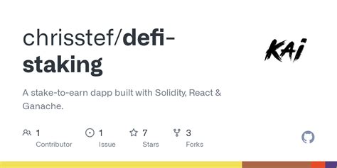 Github Chrisstef Defi Staking A Stake To Earn Dapp Built With