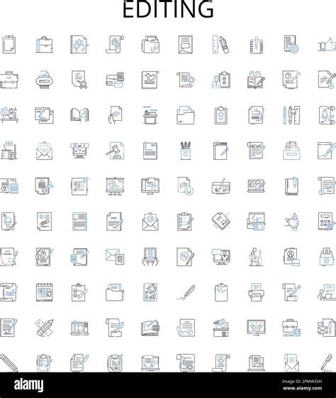 Editing Outline Icons Collection Edit Editing Modify Enhance Improve Revise Reorganize