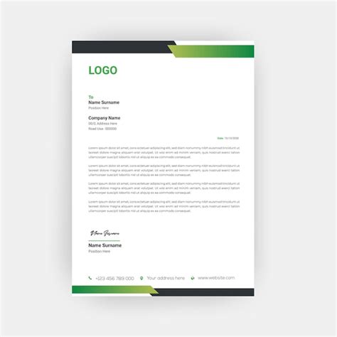 편지지 템플릿 디자인 프리미엄 벡터