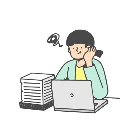 Stressed Worker Burnout Cartoon Character Worried About Deadline Hard