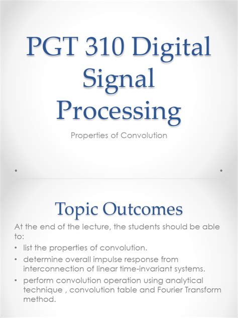 Properties Of Convolution Pdf Convolution Mathematical Objects