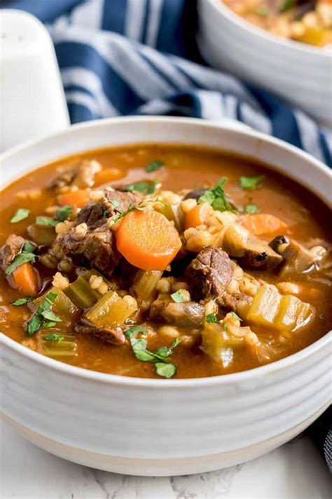 Instant Pot Beef And Barley Soup Lemon Blossoms