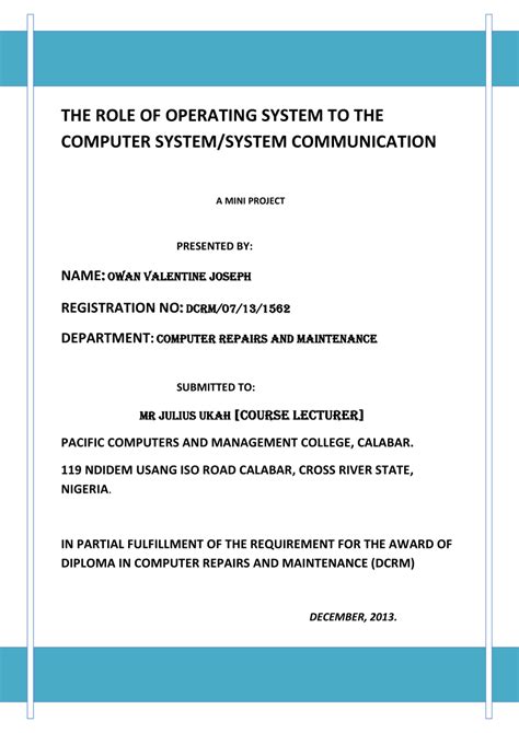 Pdf The Role Of Operating System To The Computersystem Communication