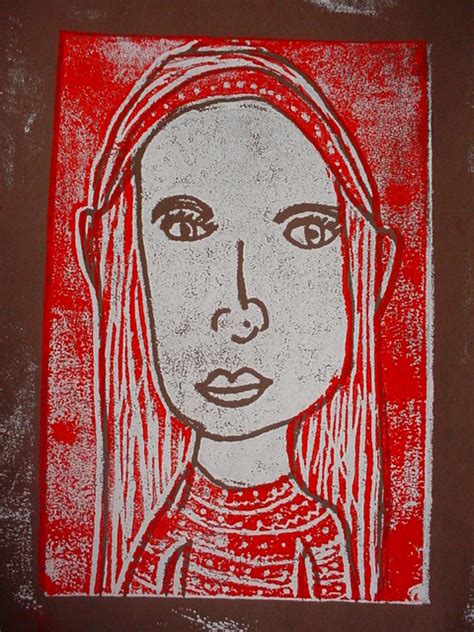 Mrs Knights Smartest Artists Reductive Printmaking Self Portraits