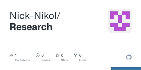 Github Nick Nikol Research