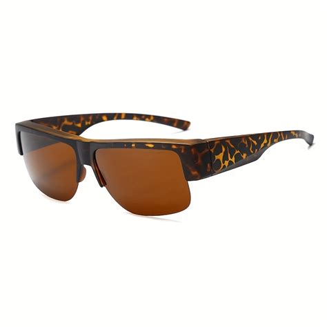 Trendy Square Frame Half Rim Cool Sunglasses Tac Lens Polarized Driving