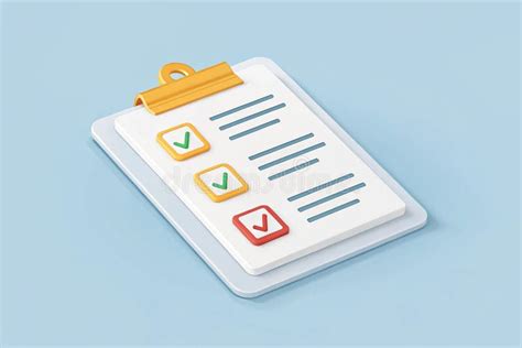 3d Download Document And Checklist Icon Stock Illustration