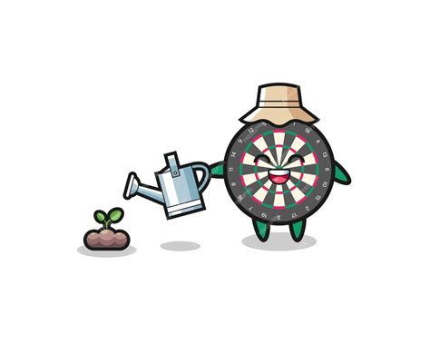 Premium Vector Cute Dart Board Is Watering Plant Seeds