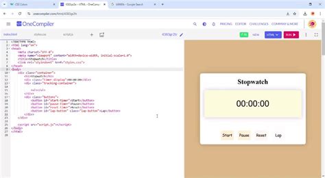 webdevelopment stopwatch javascript html css internship… ethineni akshaya
