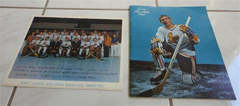 Rare Vintage 1969 Salt Lake Golden Eagles Hockey Team Photo And Program