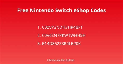 30 Free Nintendo Switch Eshop Codes Followchain