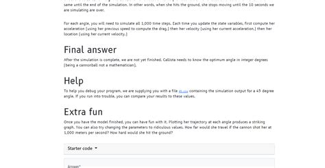 Solved Optimizing A Trajectory Callista Cherry Bomb