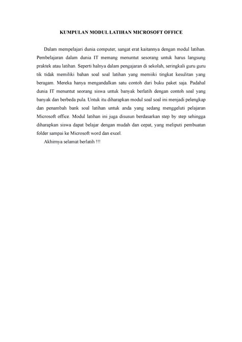 SOAL Latihan Praktek MS WORD 2 KUMPULAN MODUL LATIHAN