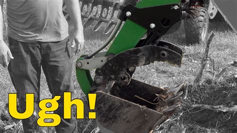 Bent The Backhoe Bucket Cylinder Removing Trees John Deere 1025r Kubota Lx3310 Deere 5075e