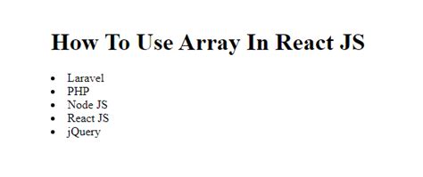 How To Use Array In React Js Medium