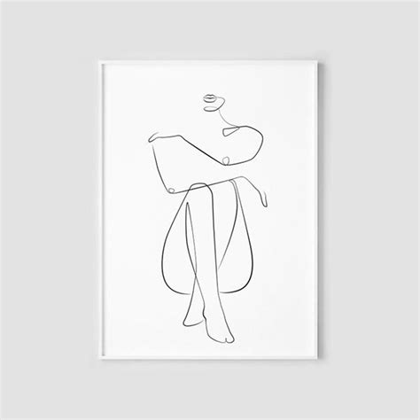 Abstract Art One Line Drawing Continuous Line Art Female Etsy Artofit