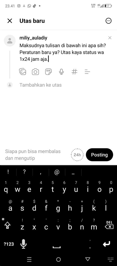 Maksudnya Tulisan Di Bawah Ini Apa Sih Peraturan Baru Ya Utas Kaya Status Wa 1x24 Jam Aja