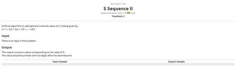Beecrowd 1156 S Sequence Ii Solution In C Eya Jamue Haque Medium